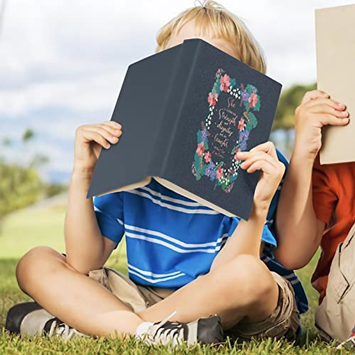 Tongluoye Floral Frame Book Covers for Hardcover Textbook Novelty Best Wishes Pattern Book Cover Protector for Girls Elegant Book Dust Jacket Covers with Washable Fabric Ideal Gifts for Women