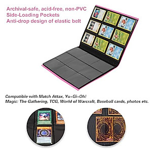 GEAoffice Card Binder 9 Pocket, 360 Pockets Trading Card Album Folder for Standard Cards, Side Loading Card Collection Folder for MTG, TCG, Sport Cards, (Rose Pink)