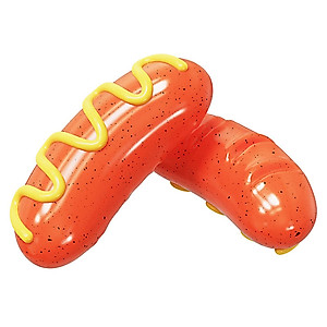 PLNRLOVELY 1PCS Dog Chew Squeaky Toys for Aggressive Chewers,Non-Toxic Tough Durable Interactive Dog Toys, Puppy Teeth Chew Sausage Stick Toy for Medium Large Breed