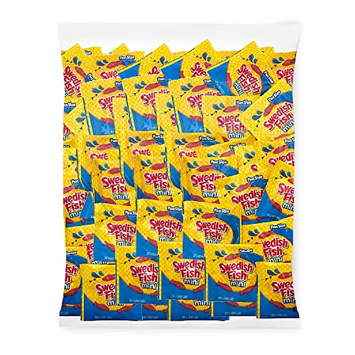 SWEDISH FISH Mini Gummy Candy, Individual Pouches Fun Size, 50 Count Pack