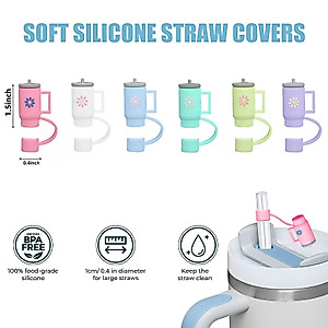 GLBEAR Straw Cover Cap for Stanley Cup, Silicone Straw Topper Compatible with Stanley 30&40 Oz Tumbler with Handle,Straw Protectors, 10mm Reusable Straw Covers (mini cup)