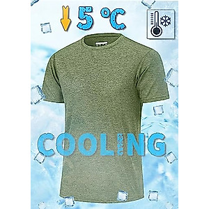 TACVASEN Men's Workout T Shirts Athletic Fit Shirts Gym T Shirts Dry Fit Shirts Running Shirts Active Tees Shirts Summer Fitness Shirts for Men Green