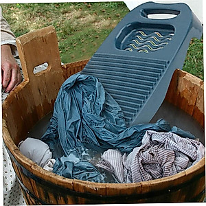 Hand Washing Board-Portable Hand Washing Clothes Tool,Household Hand Washing Board with Soap Holder(17.7x7.9x1.9inches) (Dark Blue)