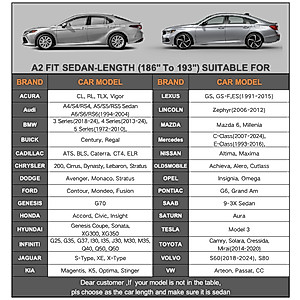 Kayme 6 Layers Car Cover Waterproof All Weather for Automobiles, Outdoor Full Cover Rain Sun UV Protection with Zipper Cotton, Size A2 3XL Universal Fit for Sedan (186-193 inch)