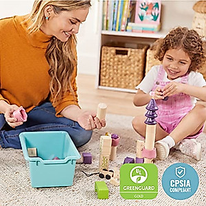 ECR4Kids Scoop Front Storage Bin, Multipurpose Organization, Contemporary, 5-Piece