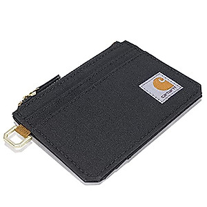 Carhartt womens Wallet, Rugged Leather and Canvas for Women, Available in Multiple Styles & Colors Wallet, Nylon Duck Zippered (Black), One Size US