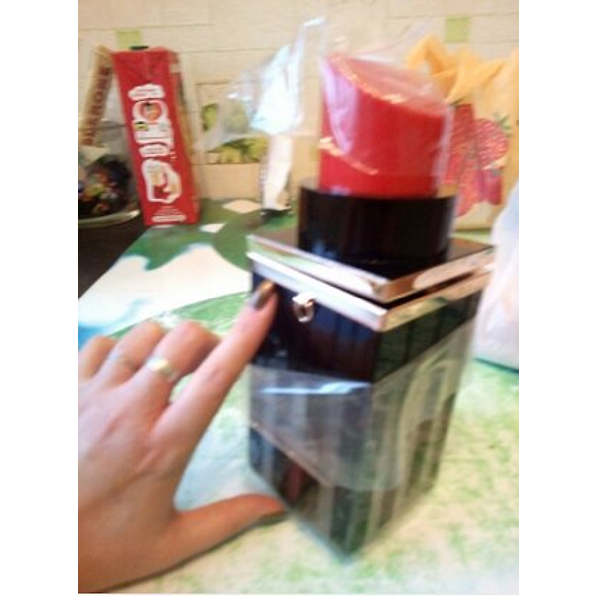 Women Acrylic Black Lipstick Shape Evening Bags Purses Clutch Vintage Banquet Handbag (Black)