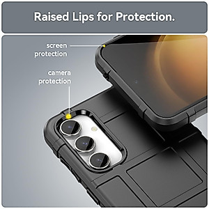 Monwutong Slim Fit Durable Phone Case for Samsung Galaxy S23 FE, Rugged Shield Outdoor Case with Military Grade Shockproof, Drop-Tested and Camera Lens Protection Case for Galaxy S23 FE, HD Black