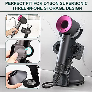 ONTOP Hair Dryer Stand for Dyson Supersonic Series Hair Dryer Holder Magnetic with Cord Holder Aluminum Alloy Stand Holder Hair Dryer Accessories for Storing Dyson Diffuser Nozzle Holder
