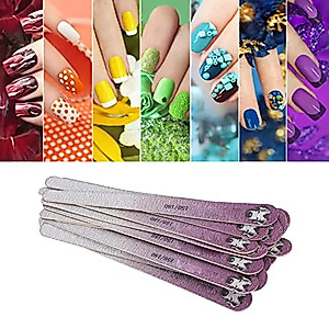 20pcs 150/180 Grit Nail Files, Professional Double Sided Emery Boards Nail Buffering File Manicure Tool for Home Salon (Purple)