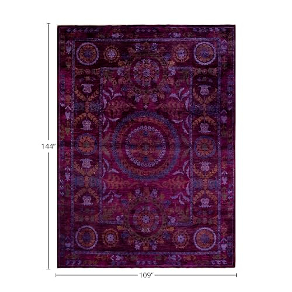 Solo Rugs Fine Vibrance, One-of-a-Kind Hand-Knotted Area Rug - Red, 9' 1" x 12' 0"