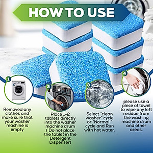 True Fresh Washing Machine Cleaner Tablets, 15 Solid Deep Cleaning Tablet, Finally Clean All Washers Machines Including HE Front Loader Top Load