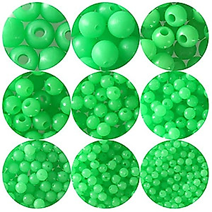 100 Pcs Luminous Fishing Beads, Round Night Fishing Glowing Balls Glow in Dark Fishing Lure Baits Fishing Tackle Bead Baits(8MM,Green)