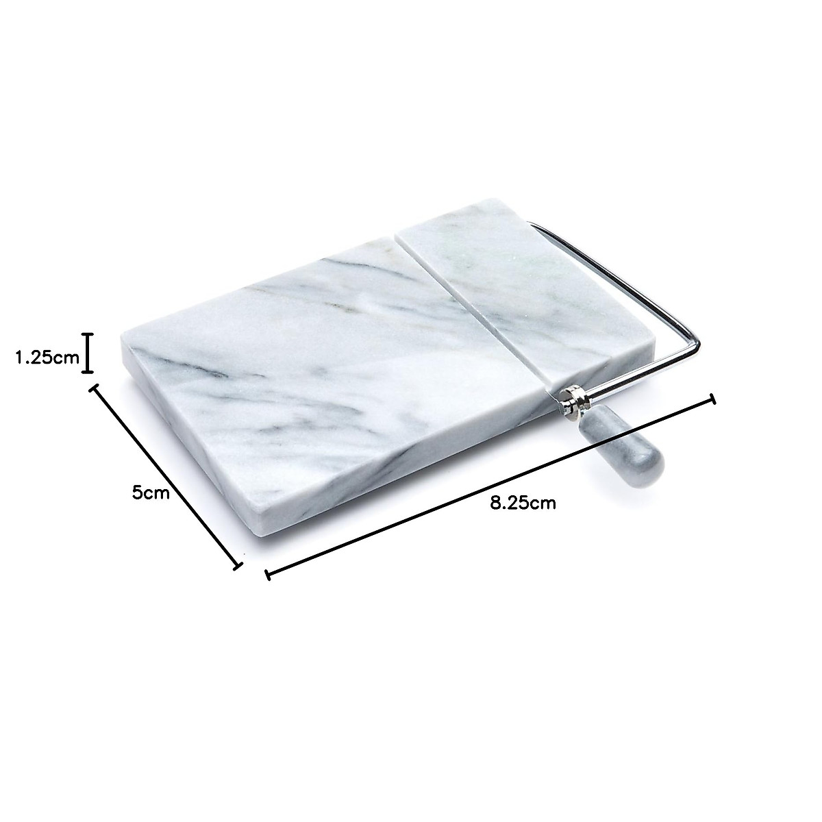 Fox Run Brands Marble Cheese Slicer with 1 Replacement Wire, 5 x 8.25 x 1.25 inches, White