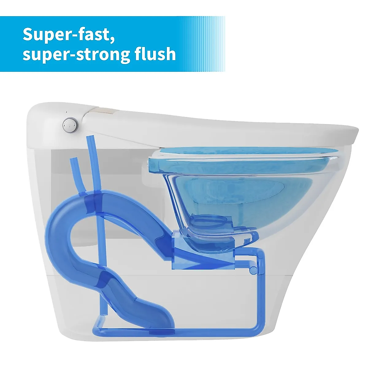 Small Smart Toilet Bowl, Foot Sensing Flush Bidet Toilet, Tushy Bidets for Existing Toilets, Composting Toilet with Heated Bidet, One-Piece Toilet Seat, Auto Flush, Remote Control