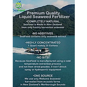 SeaFeed New Zealand Liquid Seaweed Fertilizer 33.8oz Liquid Plant Food for Indoor Plants Vegetables Trees and Lawns | Liquid Lawn Fertilizer