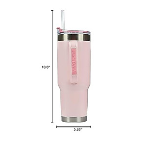 Pelican Hydration Pelican Porter™ 40 oz Vacuum Insulated Tumbler - Recycled Stainless Steel Double Wall Travel with Dual Lid, Powder Coated Insulated Coffee Mug For Hot Cold Drinks, Blush
