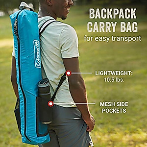 Coleman Portable 7x7ft Backpack Sun Shelter, Lightweight Adjustable Sun Shade with Easy Setup Pre-Attached Poles, Ideal for Beach, Park & Sidelines