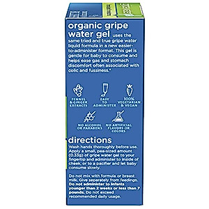 Mommy's Bliss Organic Gripe Water Gel for Newborns, Extra Gentle Gel, Relieves Occasional Stomach Discomfort from Gas, Colic & Fussiness, Easy Administration, Age 2 Weeks +, 0.53 Oz (45 Servings)
