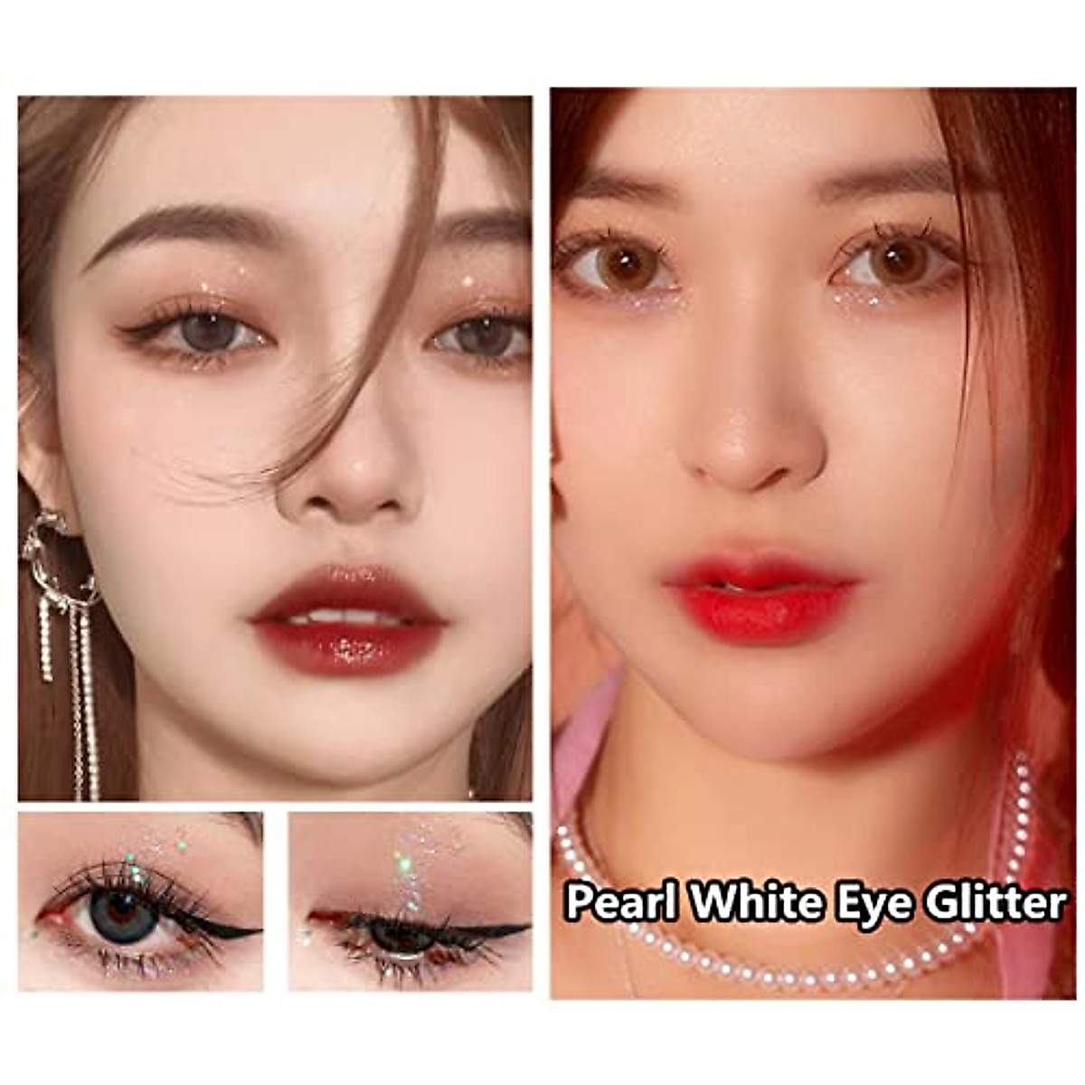 Go Ho Glitter Eyeshadow Makeup,Liquid Glitter Under Eye Shadow Bling,Glitter Eyeliner Diamond Sparkle Eye Stick,Shimmer and Shine Korean Makeup Glitter Lip Gloss for Women Eye Glitter,05# Golden Glitter