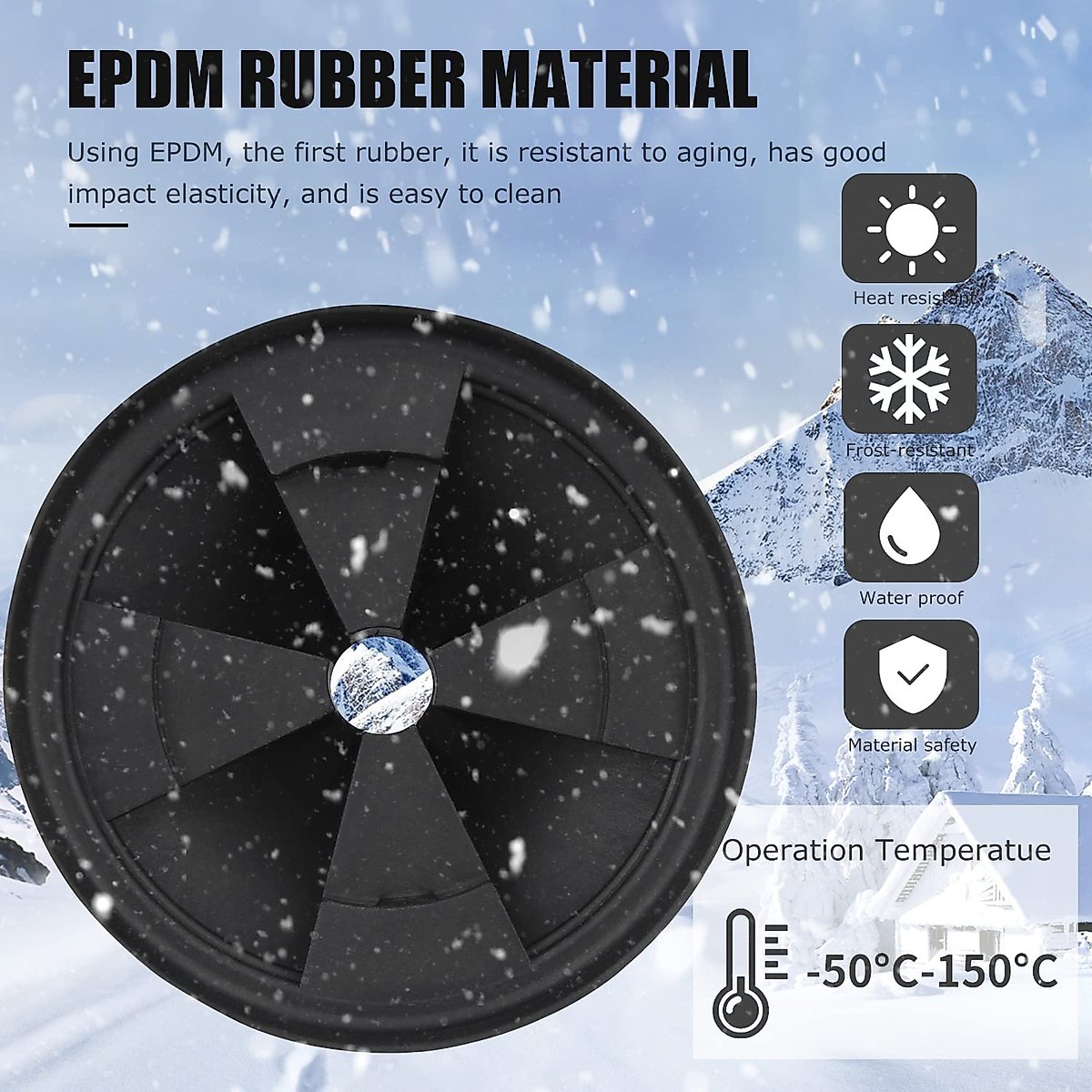 Garbage Disposal Splash Guards, 3 3/8" EPDM Rubber Drain Insert for InSinkErator Evolution Series 2023 Upgraded Rubber QCB-AM Sink Disposal Splash Guard（2-Pack）