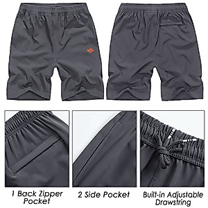 XinYangNi Men's Casual Shorts for Summer Elastic Waist Quick Dry Lightweight Cargo Shorts for Hiking Fishing Dark Grey US 34-36