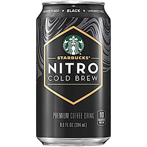 Starbucks Nitro Cold Brew Coffee, Black Unsweetened, 9.6oz Can