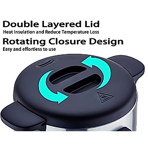 LDSHOUSE 50 Cup Professional Brew Coffee Urn, Commercial Grade Stainless Steel Hot Beverage Dispenser, Coffee Maker Hot Water Urn for Home, Party, Office, Wedding, 950W 120V Fast Brew, Silver