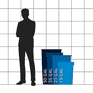 Krollen Industrial 50 Gallon Black Square Commercial Trash Can