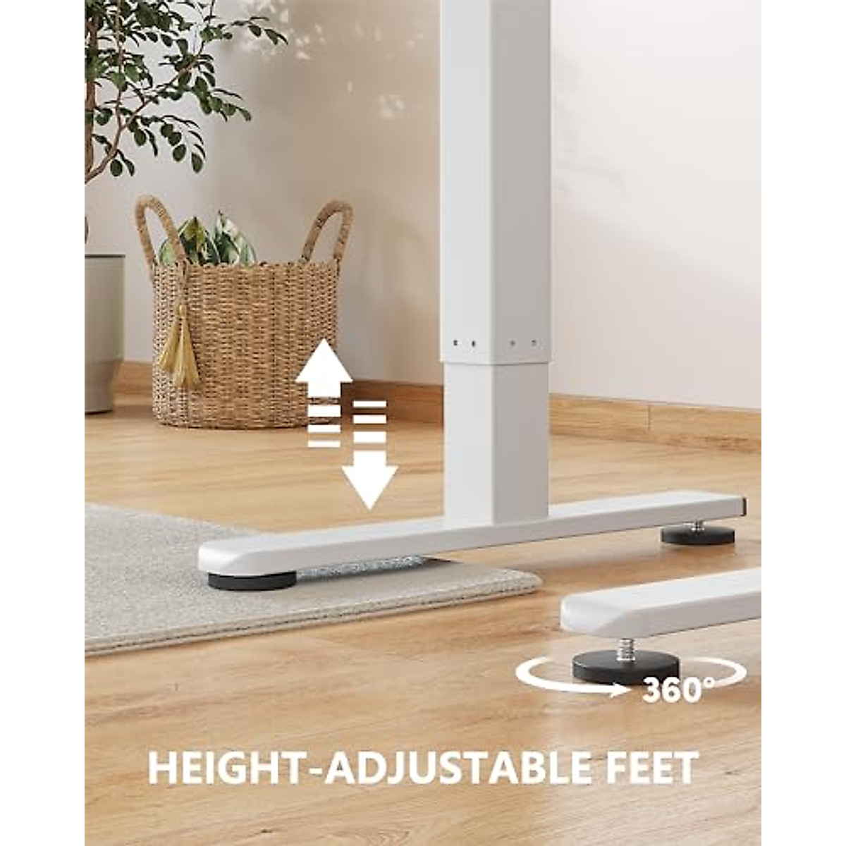 BANTI 40''x24''Height Adjustable Electric Standing Desk, Stand up Table, Sit Stand Home Office Desk with Splice Board, Maple Top