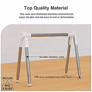 ANLEBUY Portable Garment Rack, Folding Clothes Rack, Collapsible Clothing Rack for Dance, Travel, Camping, Laundry, Indoor, Outdoor, Drying, Mini White Compact (Upgraded) + 3 Foldable Clothes Hangers