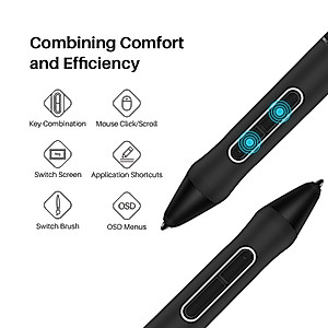 HUION Battery-Free Stylus Digital Pen PW517 for Kamvas 13, Kamvas Pro 24 (4K), Kamvas 22 Plus, Kamvas Pro 13 (2.5K), Kamvas Pro 16 (2.5K), Kamvas 12, Kamvas 16(2021), KD200, G930L