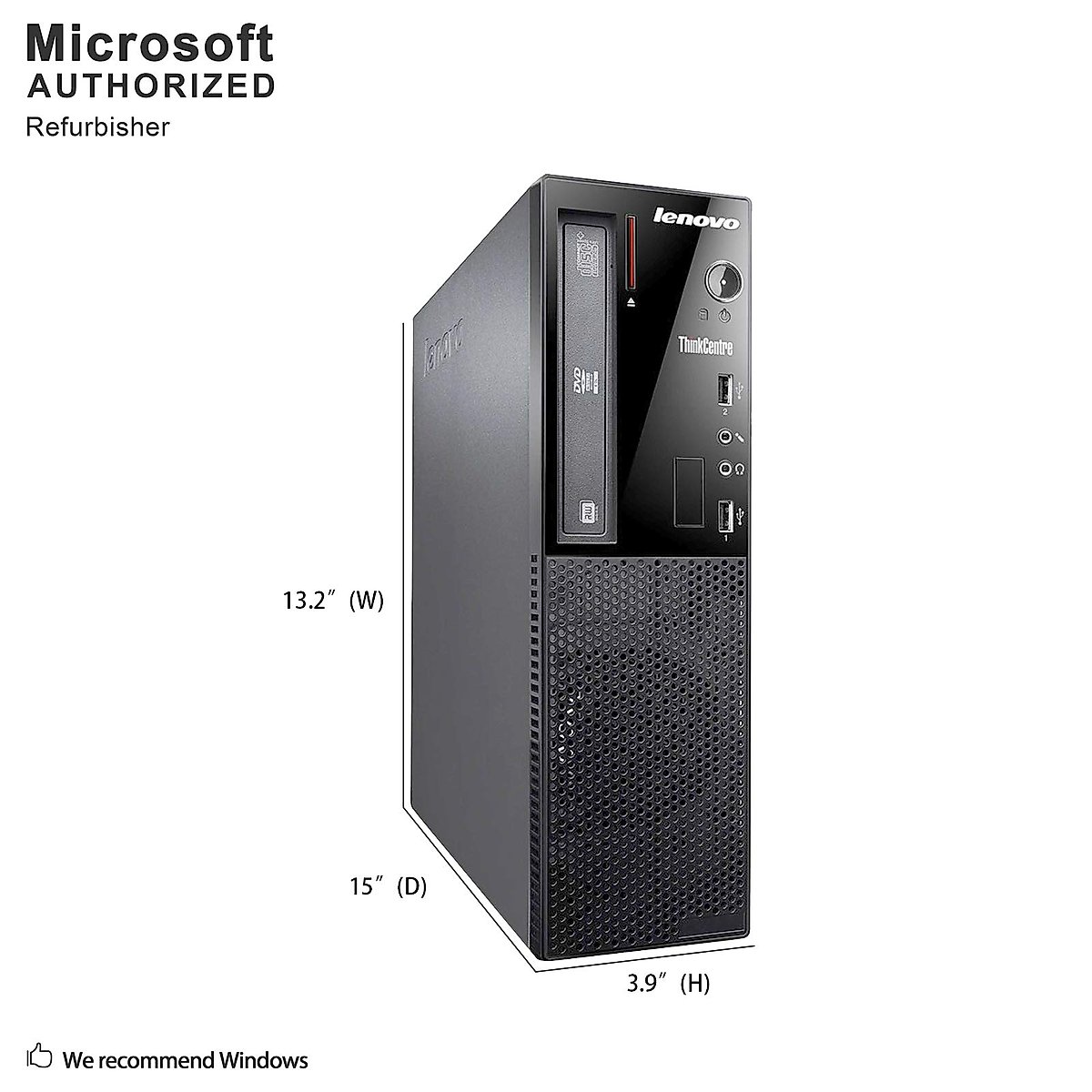 Lenovo ThinkCentre E73 Small Form Factor Desktop PC, Intel Core i3 4130 3.4GHz, 8G DDR3, 256G SSD, WiFi, BT 4.0, DVD, Windows 10 64-Multi-Language Support English/Spanish/French(Renewed)
