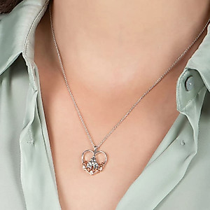 Disney Enchanted Princess Castle Diamond Heart Pendant 1/20ctw