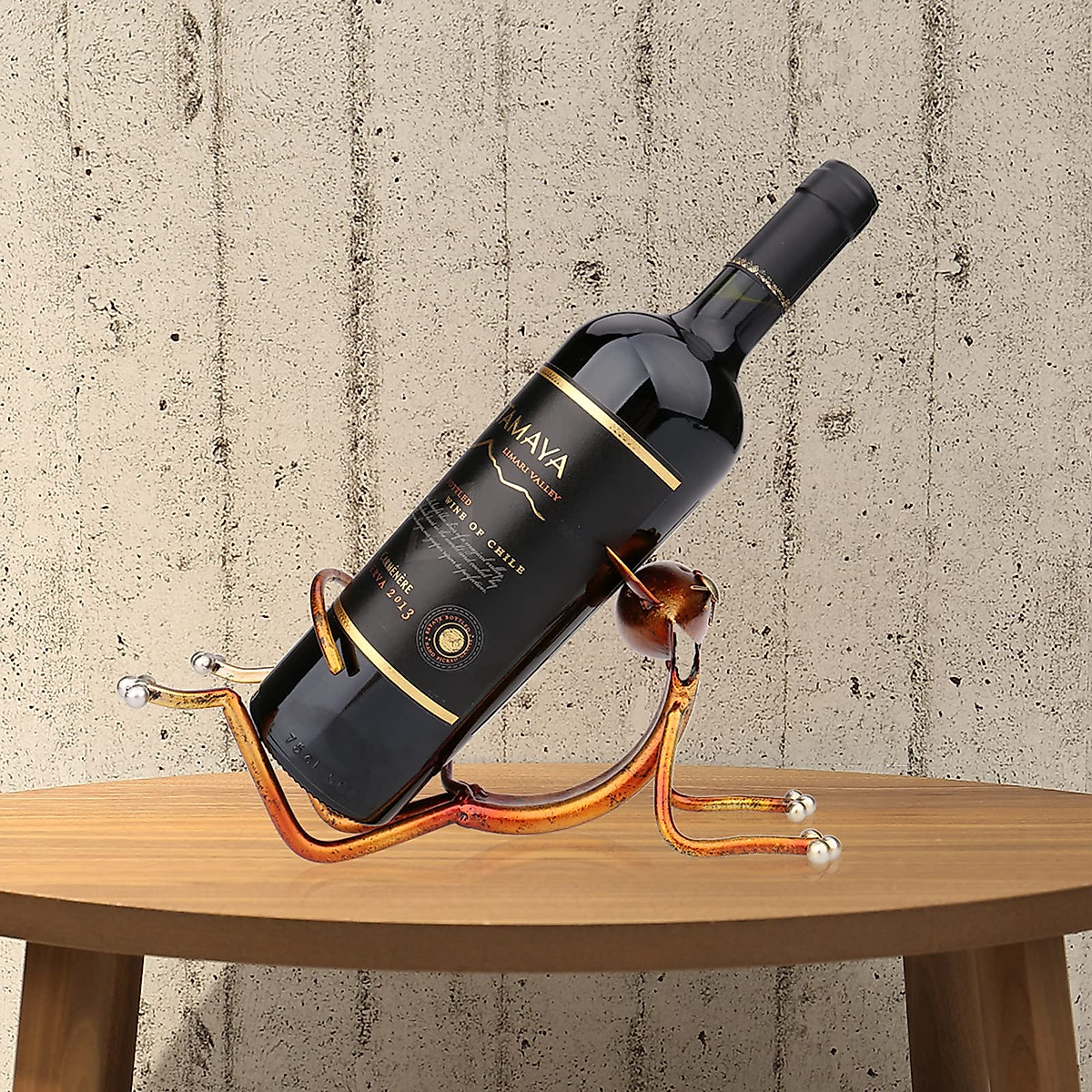 Too-arts Yoga Cat Metal Sculpture Wine Bottle Rack Holder Handwork Crafts
