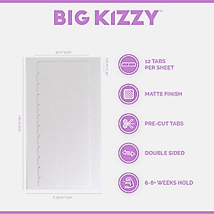 Big Kizzy Hair Extensions Tape - Extra Hold Double Sided - Fits Most Tape in Hair Extensions, 4cm x .8cm Tape for Extensions, Professional Extension Tape