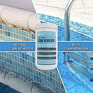 Essential Values Swimming Pool & Spa Stain Remover (2 LBS) - Compatible with Vinyl Liners, Fiberglass & Metals - Effective Formula Removes Rust & Tough Stains