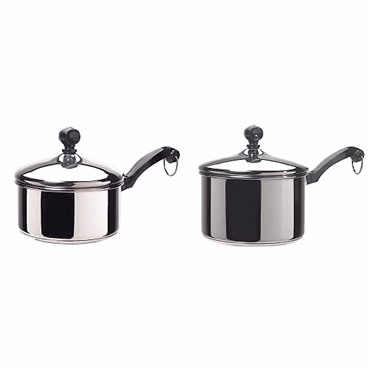 Farberware Classic Series Stainless Steel 1-Quart Covered Saucepan with Farberware Classic Stainless Steel 2-Quart Covered Saucepan