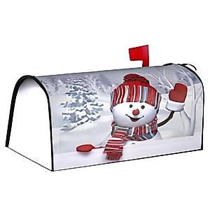 Duduho Winter Snowman Mailbox Cover Magnetic Winter Mailbox Wraps Post Box Cover Décor 21x18 in