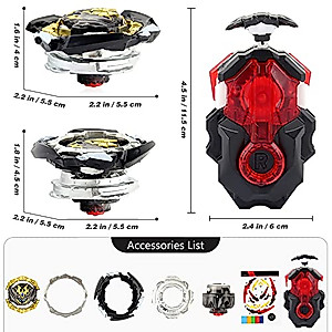 Desamvap Bey Battling Tops Burst B-180 Booster Dynamite Belial .Nx .Vn-2 with Bey Blade String Launcher Right Spin DB Layer System Gyro Toys Gift for Kids Children Boys