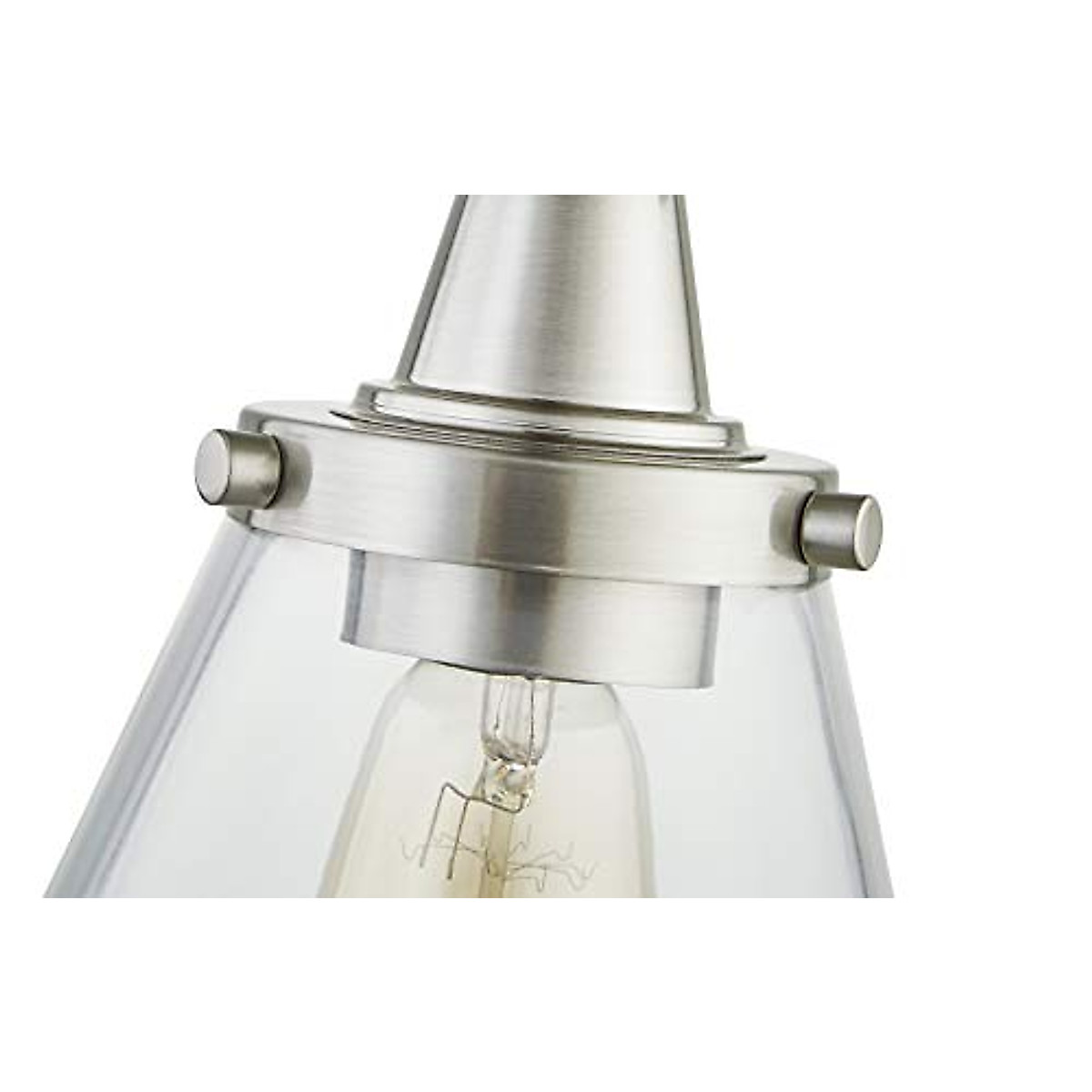 WISBEAM Semi Flush Mount Ceiling Light Fixture, E26 Medium Base, Metal Housing with Clear Glass, ETL Rated, Bulbs NOT Included, 2-Pack