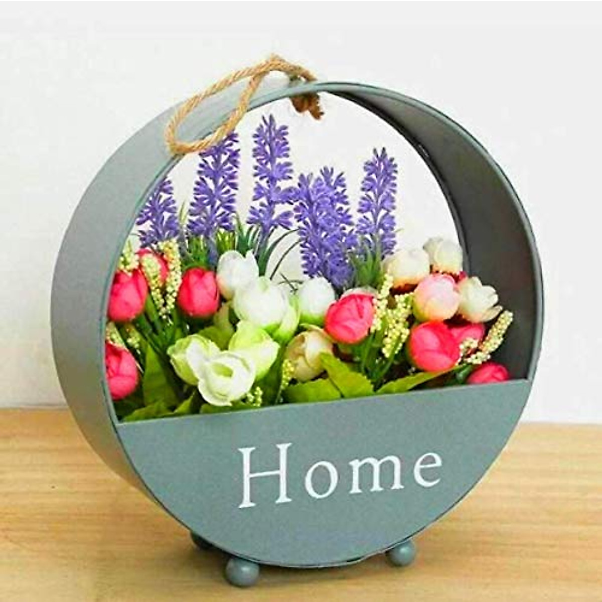 Karadag Decor, Wall Hanging Rope Floating Shelves – Multi Purpose Plant Decorations - Table, Bathroom - Balcony Decoration - Office Decoration Door Hanger (Grey)