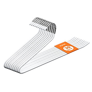 JOYBOS Pants Hangers Space Saving - 30 Pack Open Ended Hangers for Pants - Scarf Organizer Hanger for Closet - Metal Non Slip Jean Hanger - White Pant Hangers for Jeans,Trouser,Leggings,Slacks