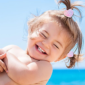 36 Pcs Glitter Hair Ties for Baby Girls Elastic Rubber Bands Hair Scrunchies for Toddler Girls Rainbow Sequin Sparkle Star Heart Butterfly Cartoon Ponytail Holders Hair Accessories Sold by Zifengcer