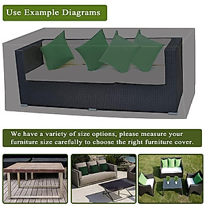 Patio Furniture Covers Heavy Rectangular Outdoor Couch Cover, 420D Waterproof Furniture Covering Anti-UV Windproof Patio Table Covers for Table Chair Rattan Furniture Black L59 xW59 xH30