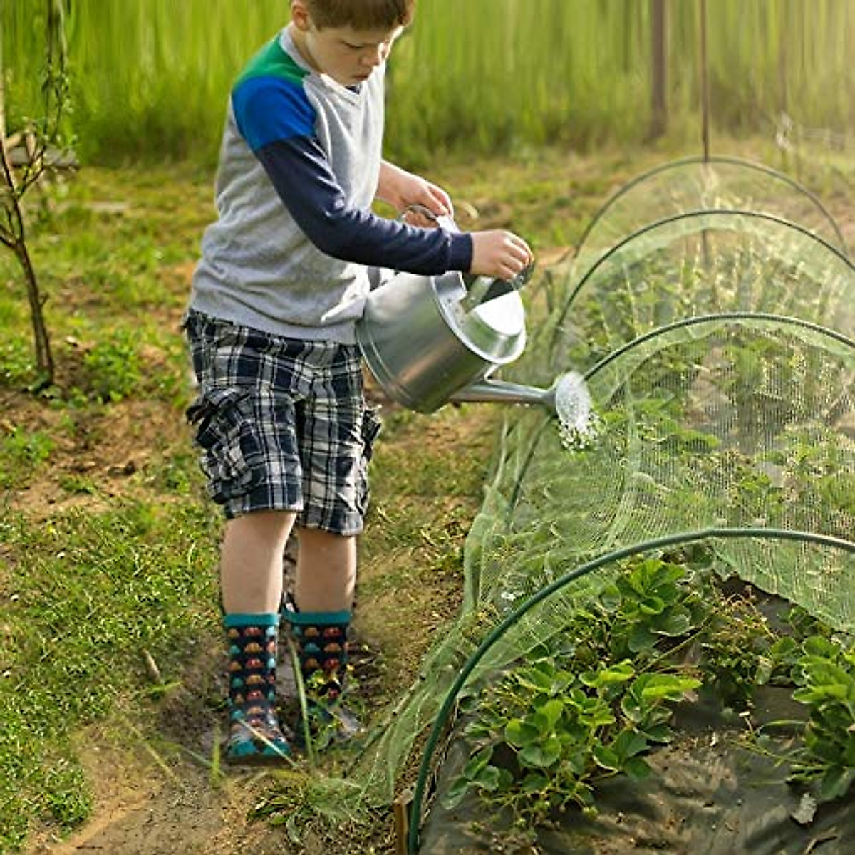 10pcs Garden Greenhouse Hoops, 19.7"x19.7" Grow Tunnel for Raised Bed, Bendable Rust Free Metal Gardening Hoop Houses Frame for Plant Cover Support Garden Fabric Low Growing Plant