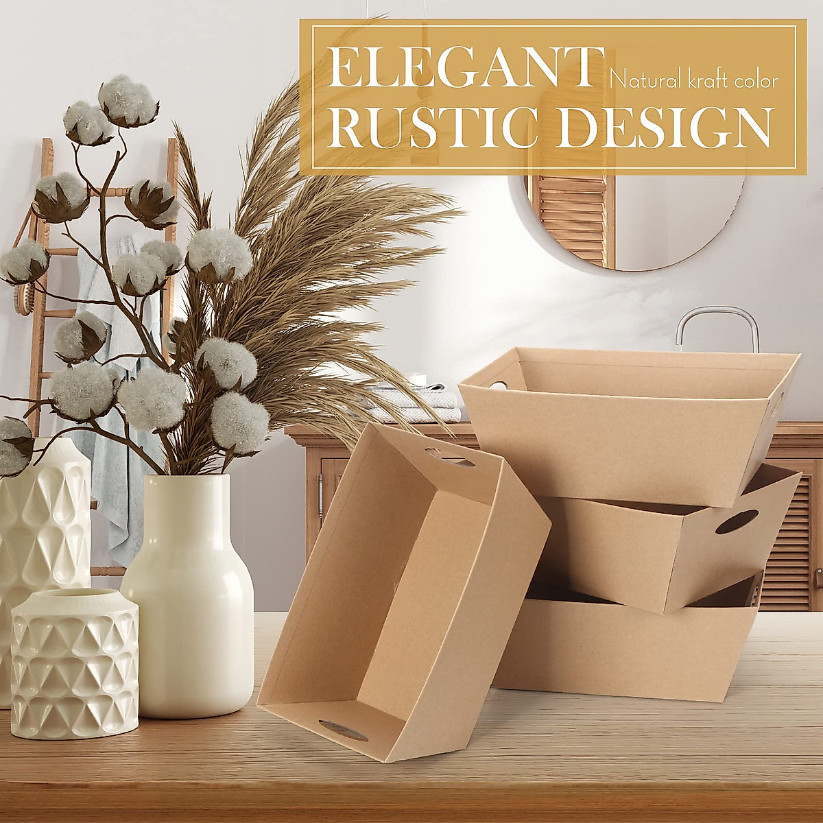 24 Pcs Large Basket for Gifts Empty Sturdy Cardboard Market Tray for Gift Baskets Bulk Party Cardboard Tray Favor Basket for Gifts for Thanksgiving Valentines Holiday Birthday Wedding Party Supplies