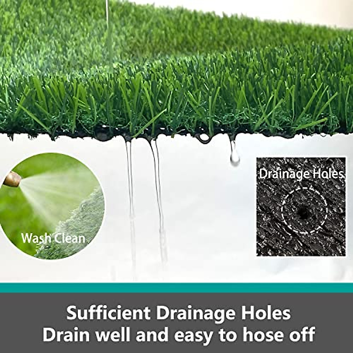 Falflor Artificial Grass Turf 2.3FTx3.3FT Realsitic Synthetic Grass Rug Fake Grass Turf Doormat Grass Pet Pads for Dogs Indoor Outdoor Grass Rug for Patio Balcony Garden Deck