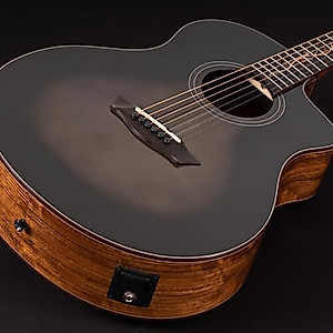 Washburn Bella Tono 6 String Acoustic-Electric Guitar, Right, Gloss Charcoal Burst (BTS9VCECH-D)