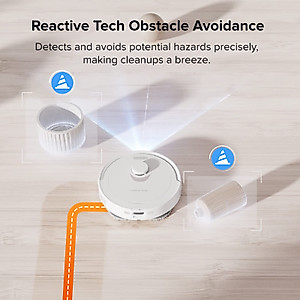 roborock Q Revo Robot Vacuum and Mop, Auto-Drying, Auto Mop Washing, Dual Spinning Mops, Auto Mop Lifting, Self-Refilling, Self-Emptying, Reactive Tech Obstacle Avoidance, 5500Pa Suction, White